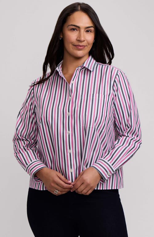 FOXCROFT Foxcroft Jodie Striped Cotton Button-Up Shirt